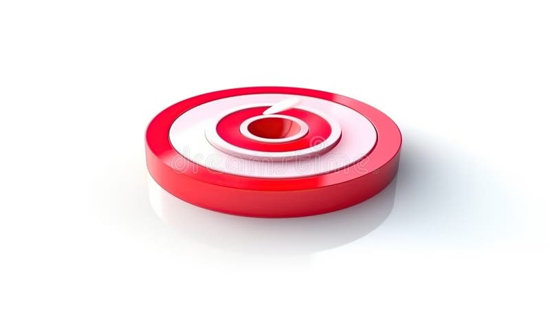 A Red and White Target with 3 Concentric Rings. the Outer Ring is Red ...