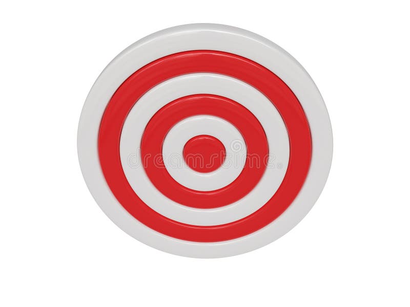 Red and White Target. 3d Render. Stock Illustration - Illustration of ...