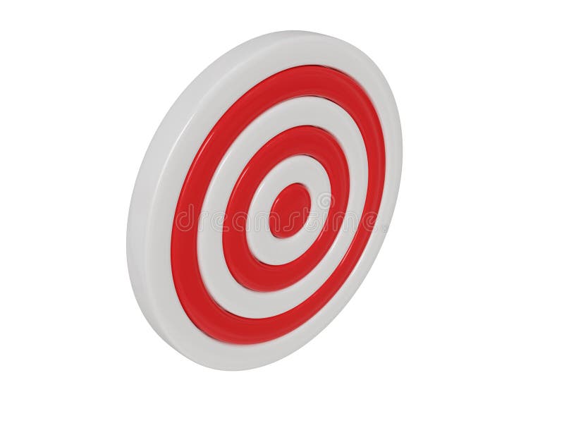 Red and White Target. 3d Render. Stock Illustration - Illustration of ...