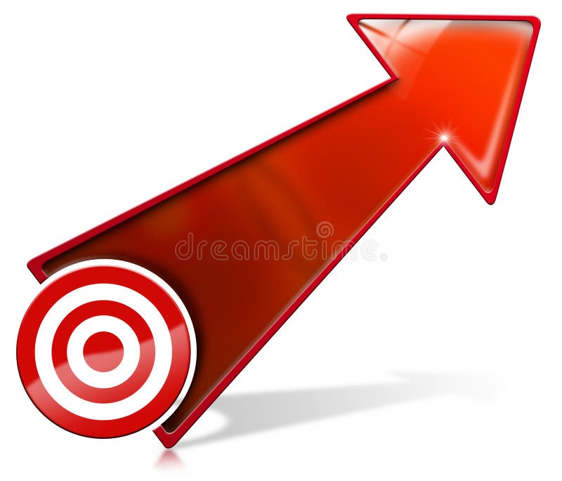 Red and White Target and Empty Directional Red Arrow Stock Illustration ...