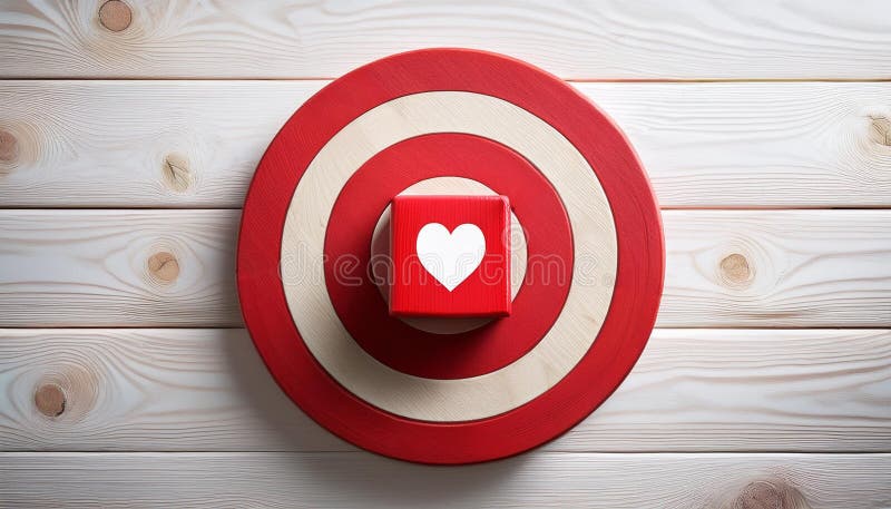 Red and White Target with Heart Symbol in the Center Stock Illustration ...