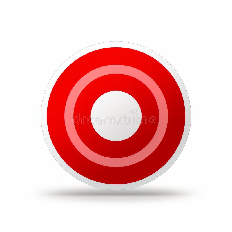 A Red and White Target Icon on a White Background Stock Illustration ...