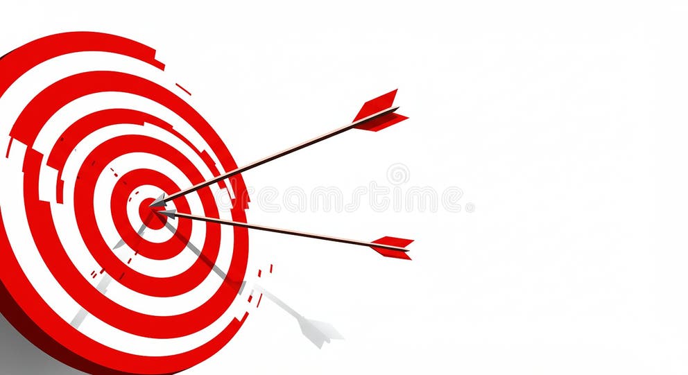 Red and White Target on the Left Side with Multiple Red and White ...