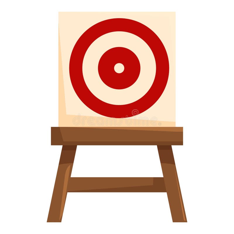 Red and White Target Standing on Wooden Stool for Shooting Practice ...