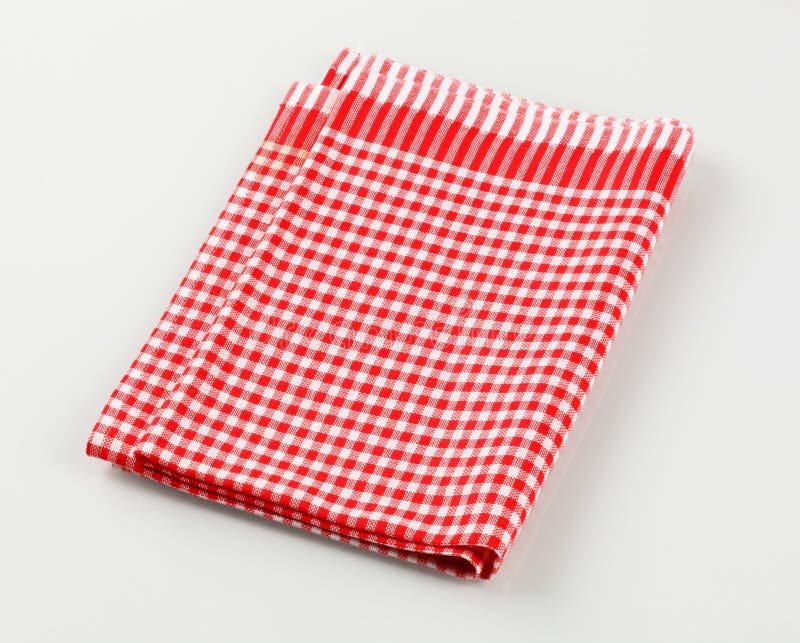 Red and white tea towel stock image. Image of fabric - 11189621