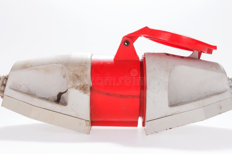 Red and White Three-phase Plug and Socket Isolated Stock Image - Image ...