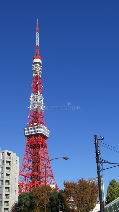 Red and white Tokyo Tower editorial stock photo. Image of destination ...