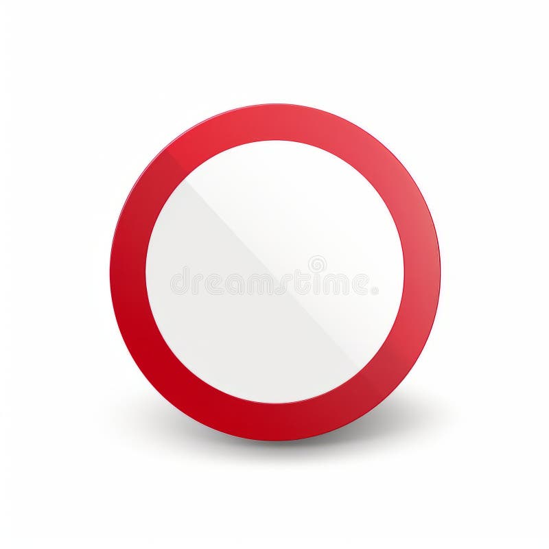 A Red and White Traffic Sign on a White Background Stock Illustration ...
