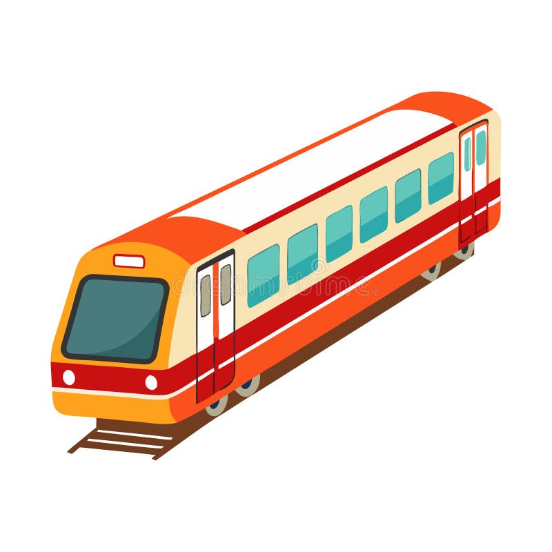 A Red and White Train with a White Stripe on the Side Stock Vector ...