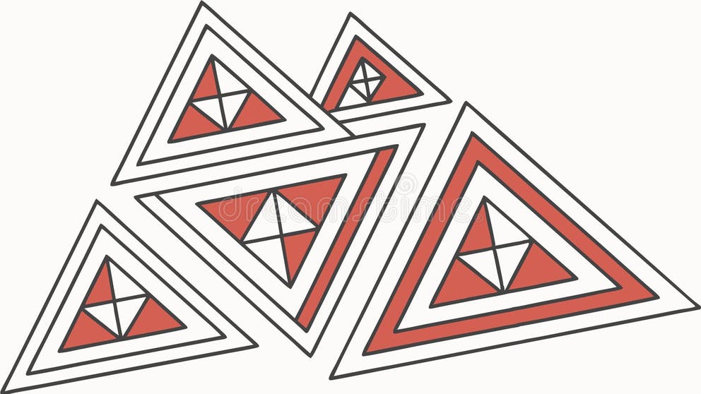 Red White Triangle Arrows. Abstract Geometric Vector Motif, Vector ...