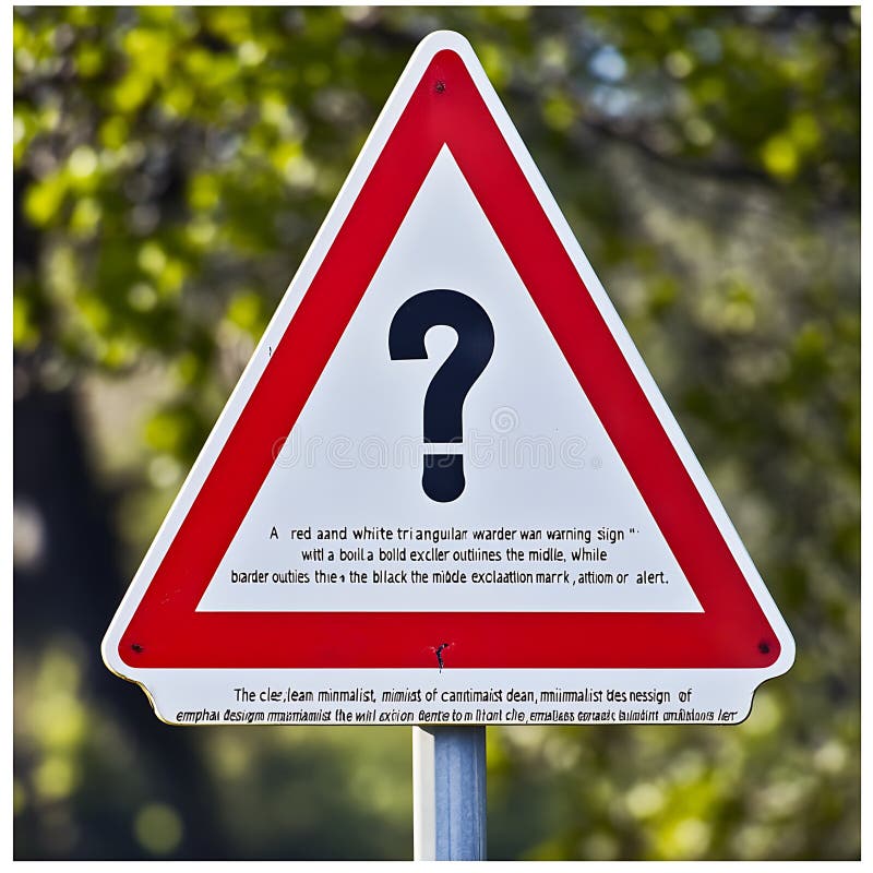 Red and White Triangular Warning Sign with a Question Mark Stock ...