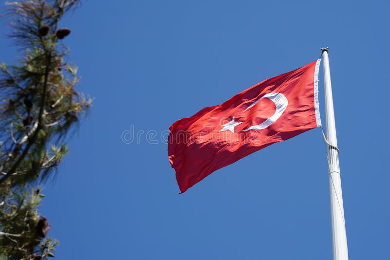Red and White Turkish Flag stock image. Image of independence - 349082767