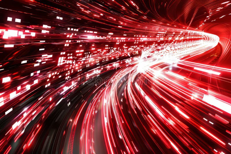 Red and White Vector Cyber Flow Motions in High Quality Futuristic Hi ...