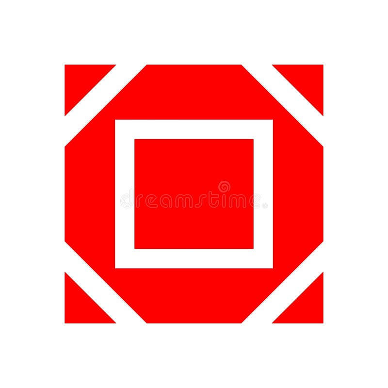 Red and White Vector Graphic of a Red Square Containing the Outline of ...