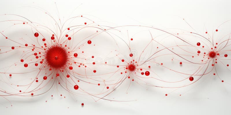 A Red and White Wall with a Bunch of Red Dots on it. AI. Stock ...