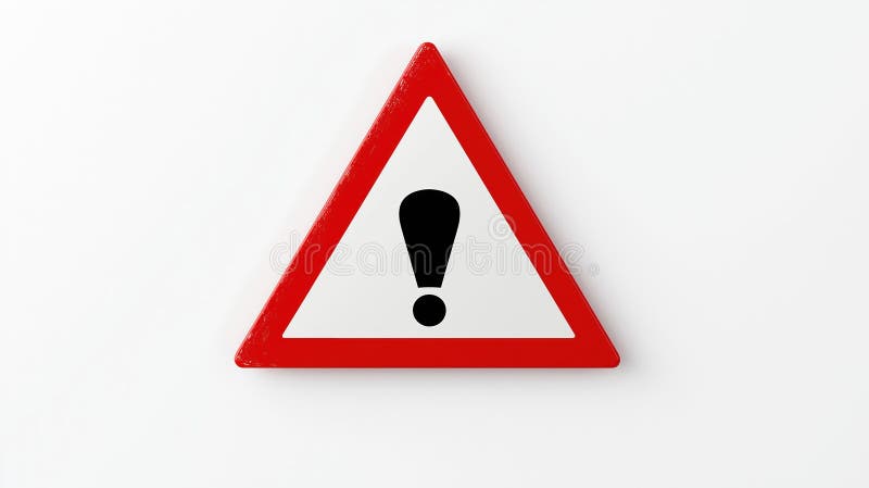 Red, White Warning Sign Isolated on White Background. Triangular Shape ...