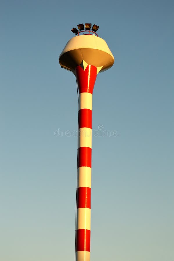 Red and white water tower stock image. Image of container - 29071055