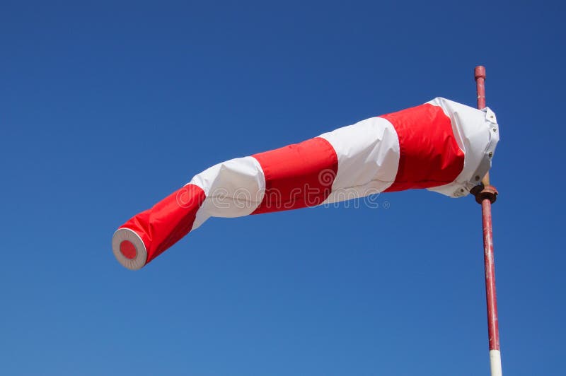 Red and white windsock. stock image. Image of white, aviation - 50510267