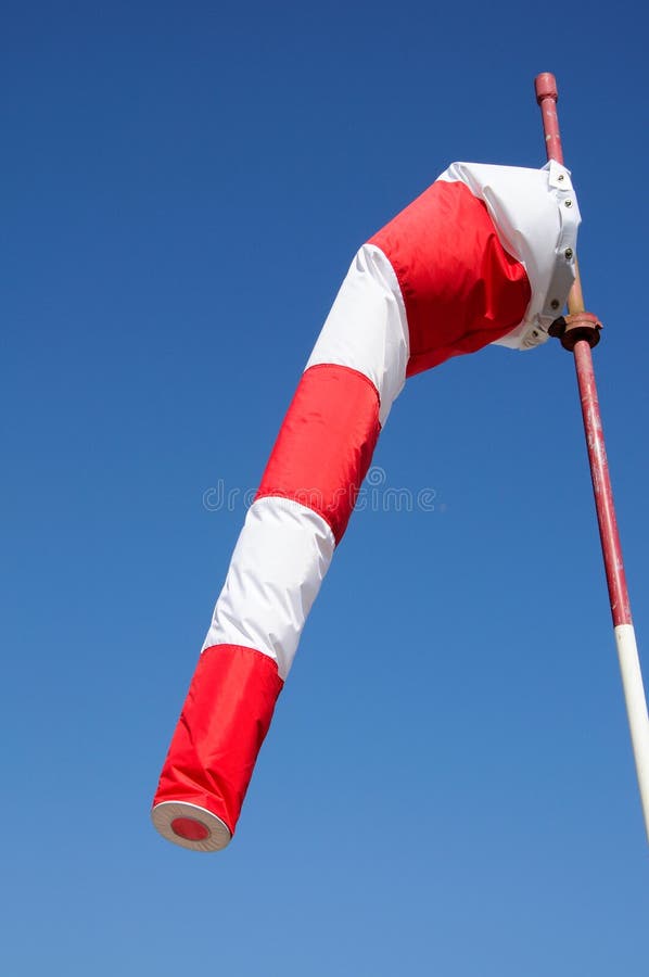 Red and white windsock. stock image. Image of white, aviation - 50510267