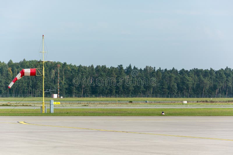Windsock at the Airport Shows Wind Direction Stock Photo - Image of ...