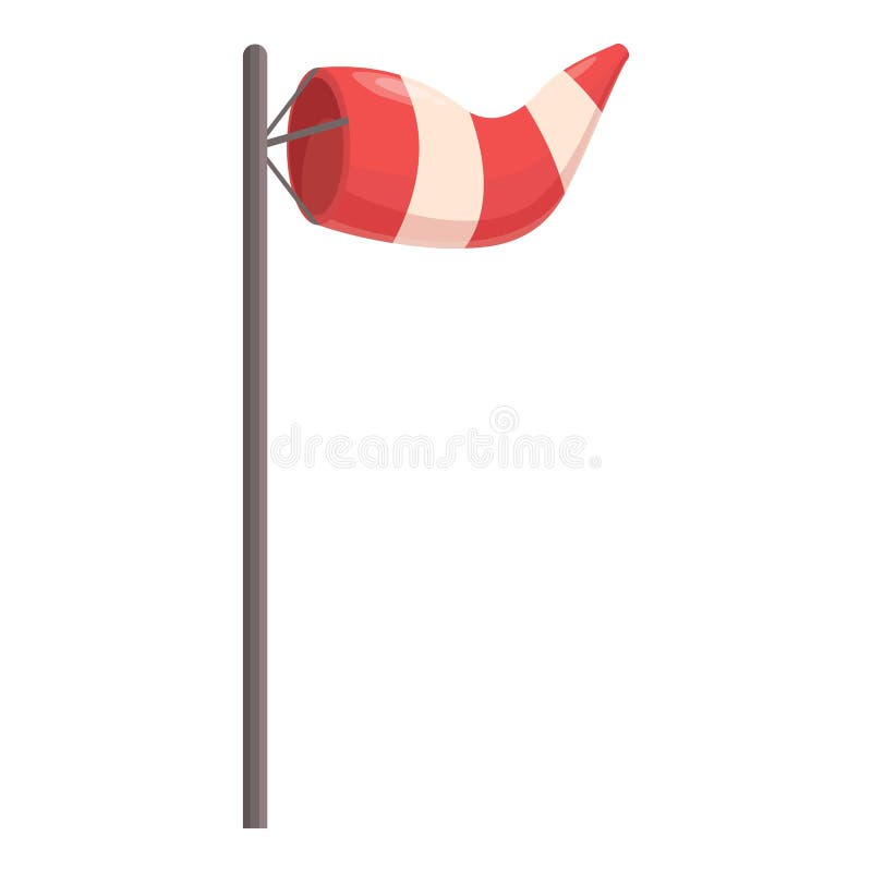 Red and White Windsock Showing Wind Direction and Speed Stock Vector ...