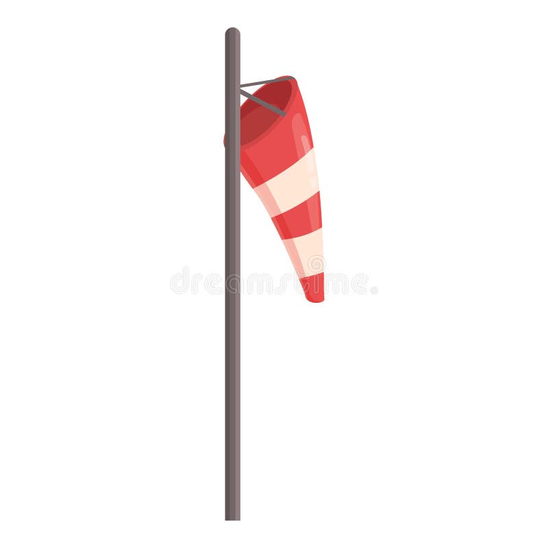 Red and White Windsock Hanging on Metal Pole Showing Wind Direction and ...