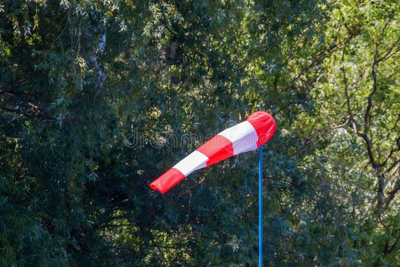 Windsock Indicator of Wind on Runway Airport. Wind Cone Indicating Wind ...