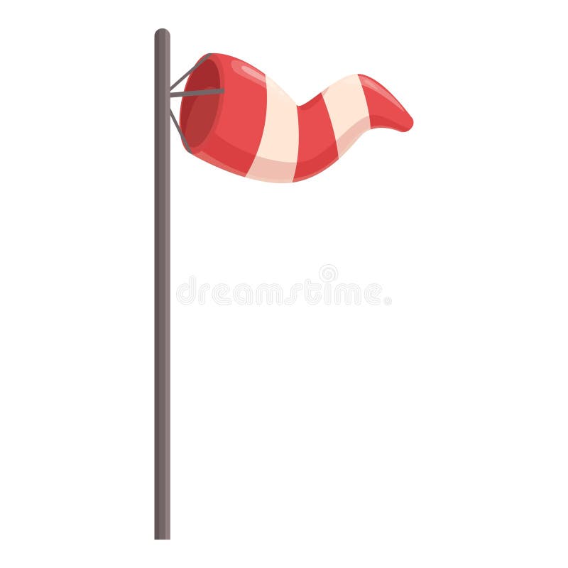 Red and White Windsock Showing Wind Direction and Strength Stock Vector ...