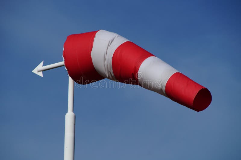 Red and White Windsock - Wind Vane Stock Image - Image of east, color ...