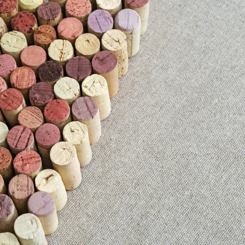 Red and White Wine Corks Background Square Format with Copy Space Stock ...