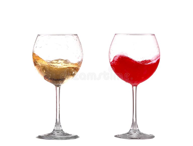 Red and White Wine Splash Diagonal Stock Image - Image of glassware ...