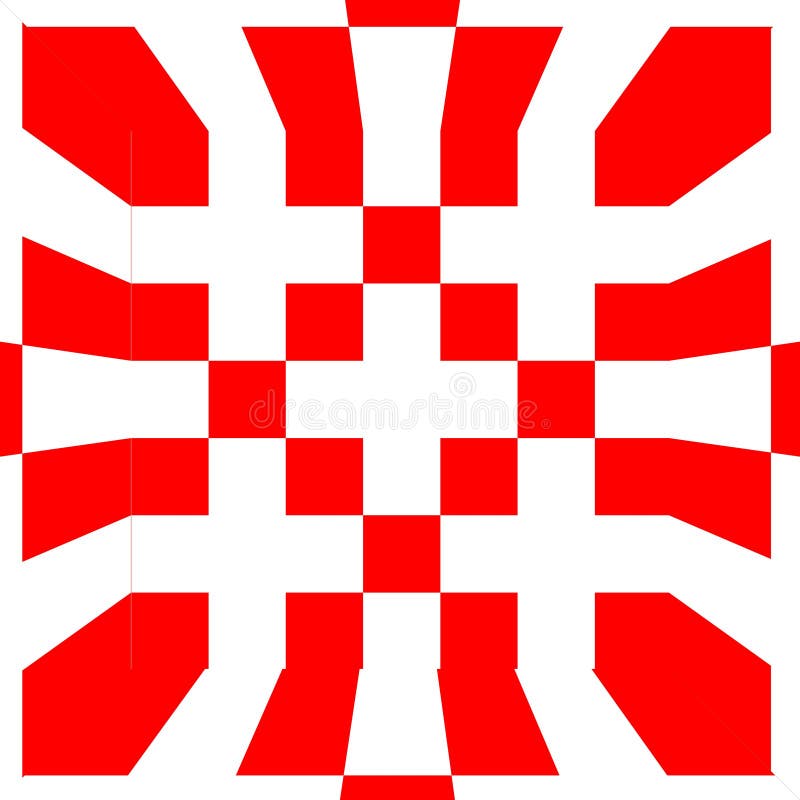 Red and White Withing a 3D Box Design Stock Illustration - Illustration ...