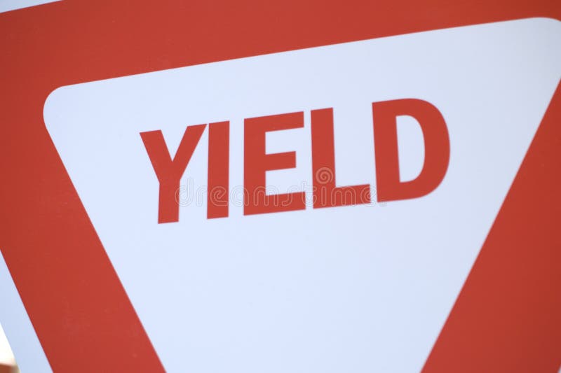 A Red and White Yield Traffic Sign Stock Image - Image of object, road ...