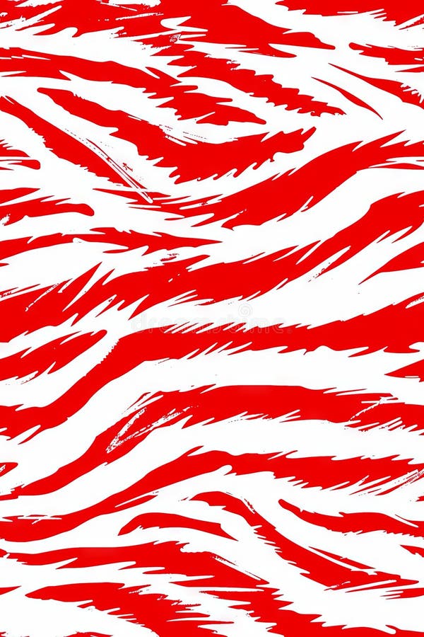 A Red and White Zebra Print Pattern Stock Photo - Image of draw ...