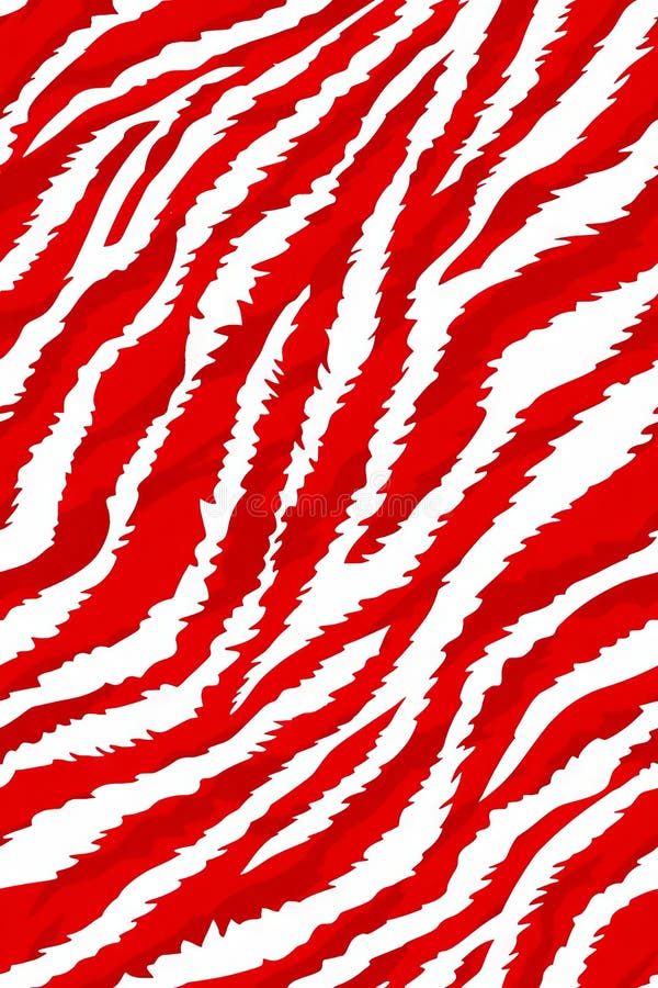A Red and White Zebra Print Pattern Stock Image - Image of fabric, line ...