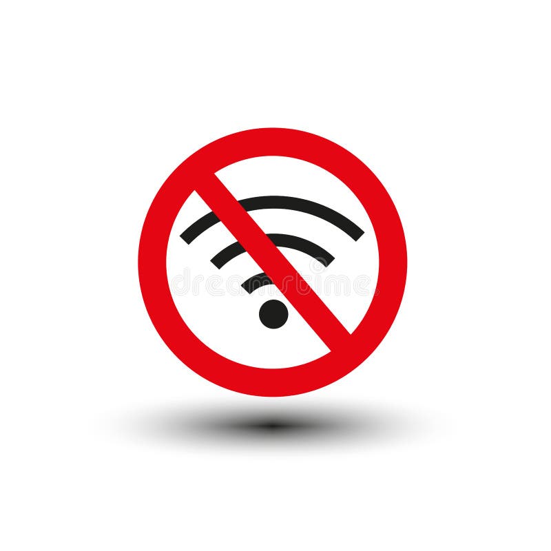 Red Wi-fi Ban. Internet Network Concept. Sign Forbidden. Vector ...