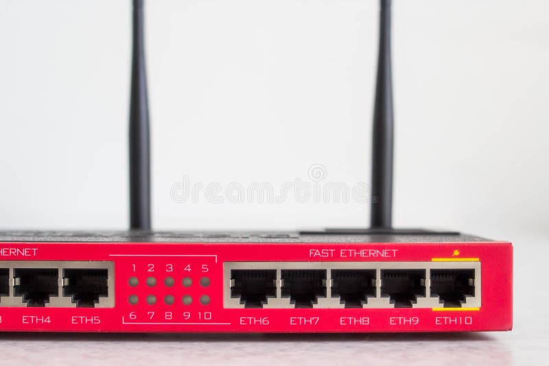 Red Wi-fi Router stock image. Image of firewall, daylight - 95324459