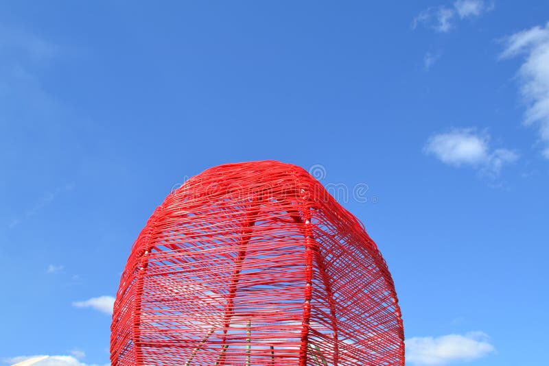 Red wicker birdcage stock photo. Image of texture, captivity - 112352402