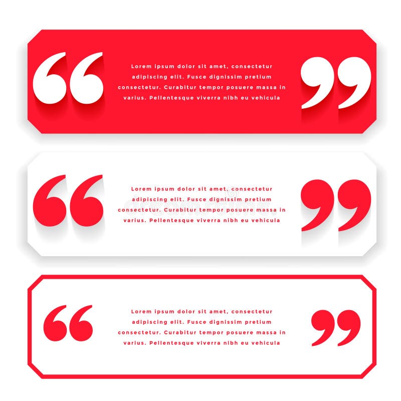 Red Wide Quotes or Testimonial Template Design Stock Vector ...