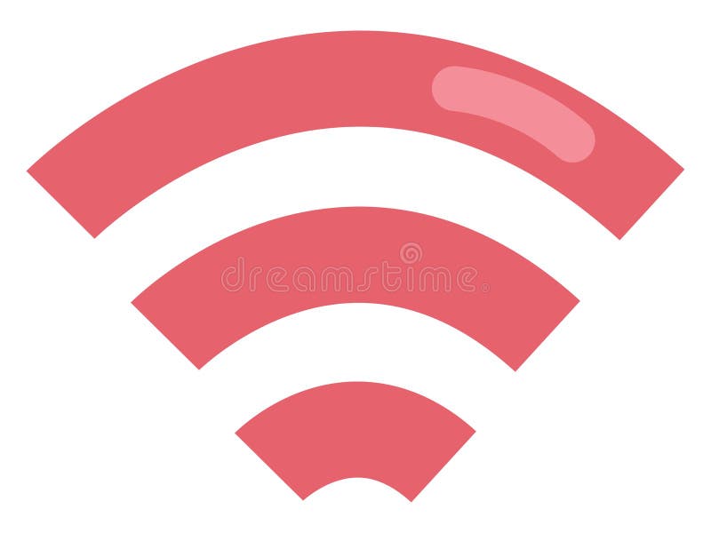 Red wifi connection, icon stock vector. Illustration of vector - 260374085
