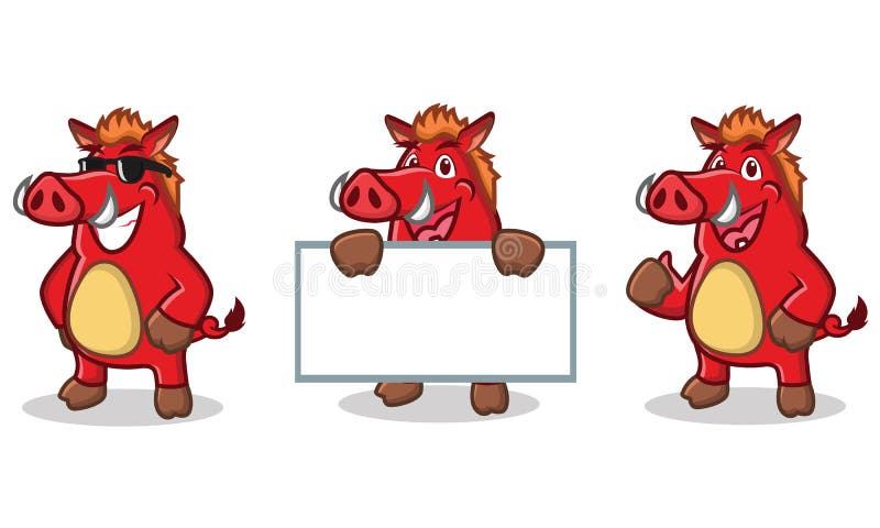 Red Wild Pig Mascot happy stock vector. Illustration of piglet - 70171463