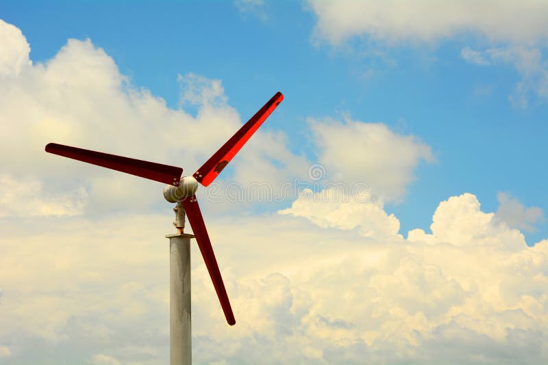 Red wind generator turbine stock image. Image of drive - 44478915