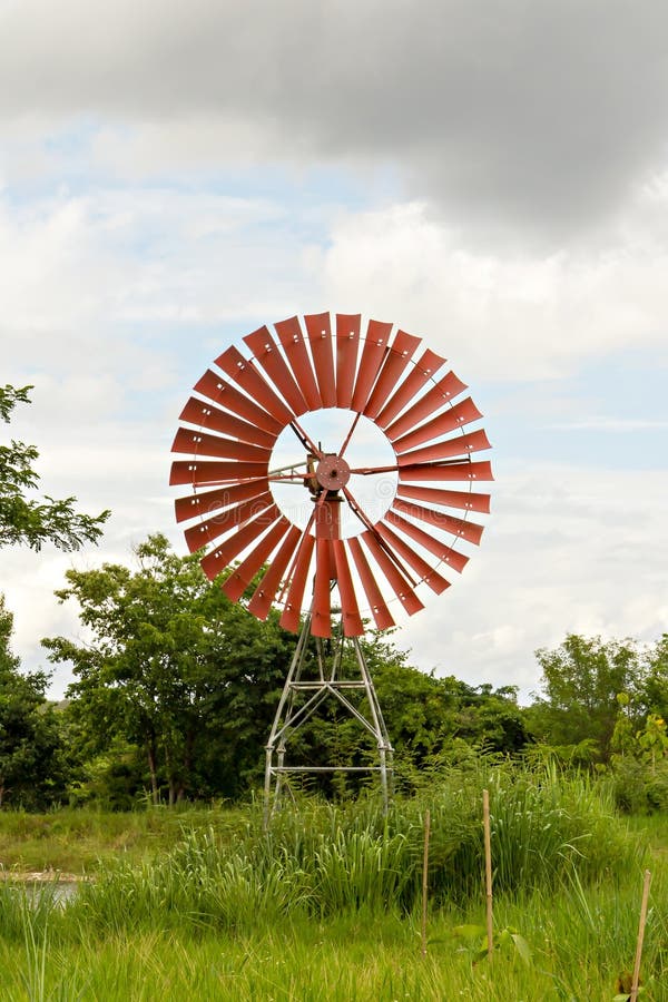 Red windmill stock image. Image of machine, landscape - 56921811