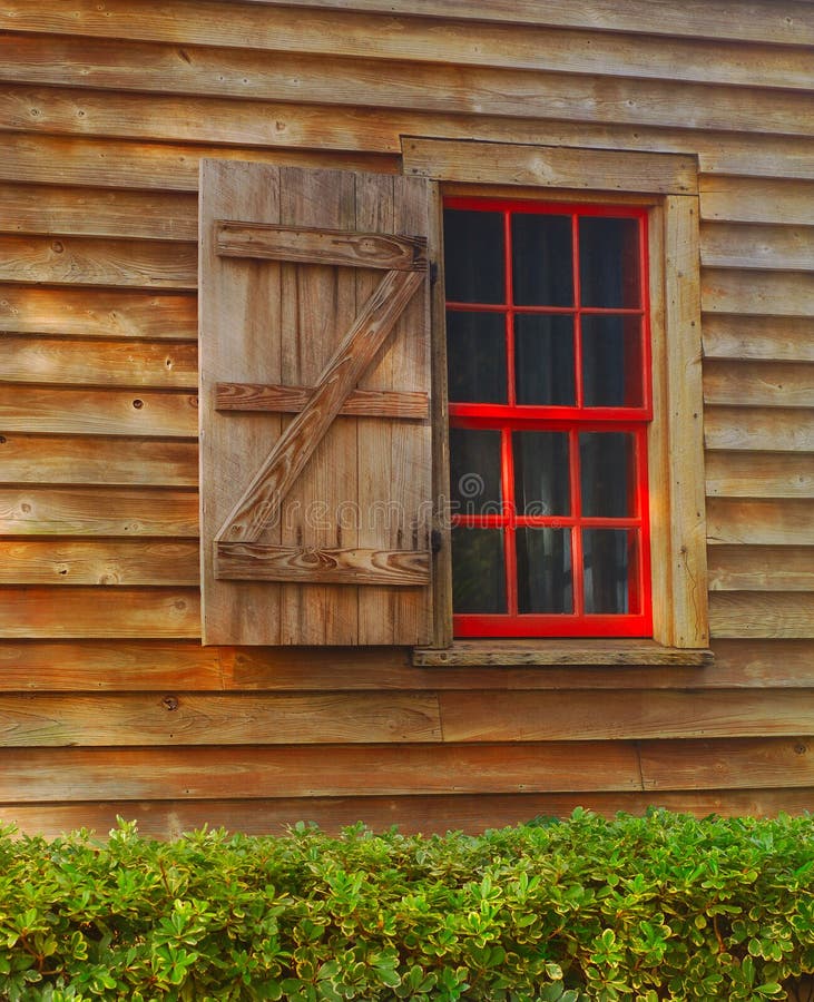 Red window stock photo. Image of gold, bush, residential - 3842628