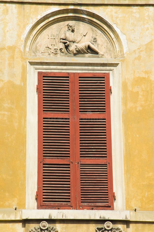 Red Window stock image. Image of colorful, cracked, city - 54992505