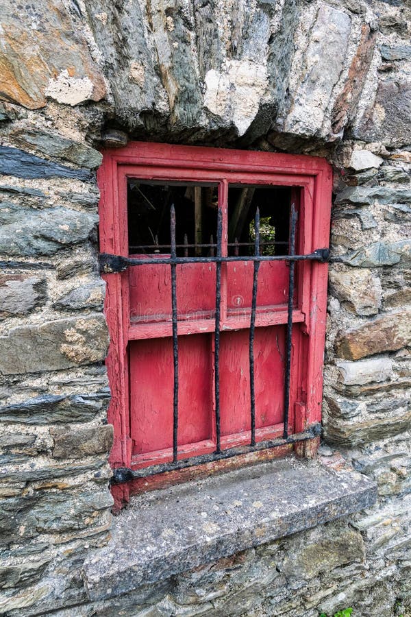 Red Window stock image. Image of frame, abandoned, traditional - 149747645