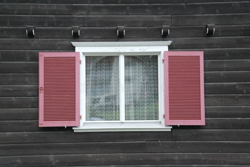 Red window shutter stock photo. Image of structure, outdoors - 46644598