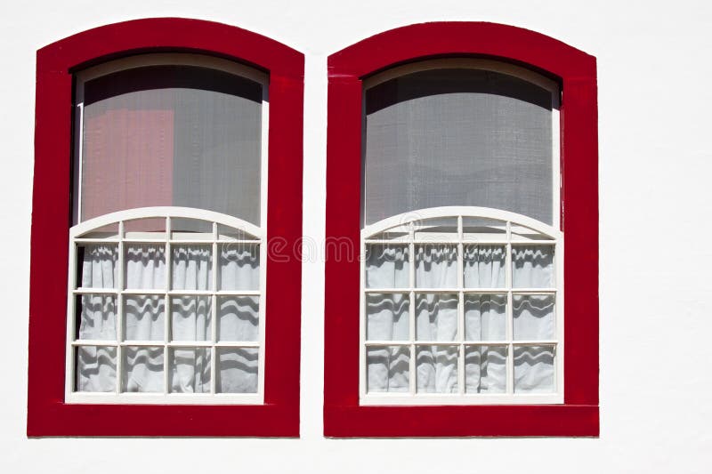 Red windows stock photo. Image of frames, exterior, whitewashed - 14985478