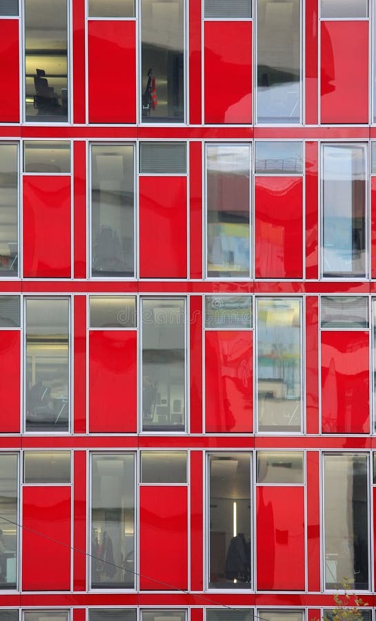 Office Building in Red Lighting Stock Photo - Image of colorful ...