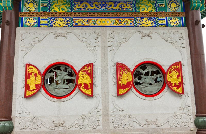 Red windows on church wall stock photo. Image of religion - 25314994